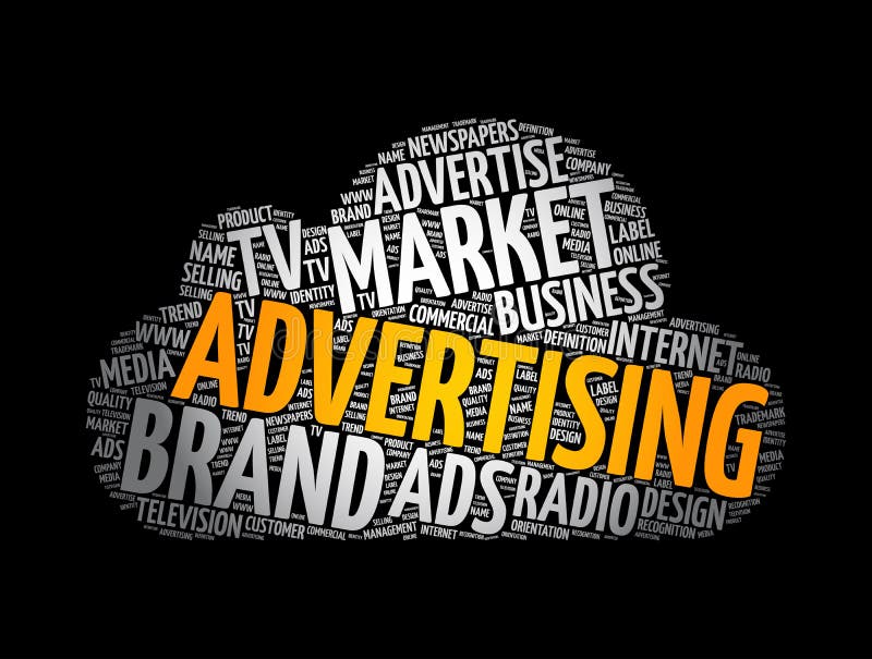 ADVERTISING Word Cloud Collage, Business Concept Background Stock ...