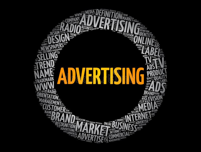 ADVERTISING Word Cloud, Creative Business Concept Background Stock ...