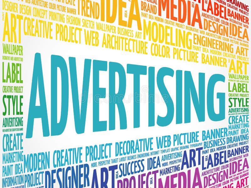 ADVERTISING word cloud stock illustration. Illustration of competitive ...