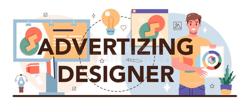 Advertizing Designer Typographic Header. Artist Creating Modern Stock ...