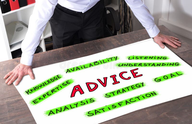 Advice concept on a desk stock image. Image of support - 90998349