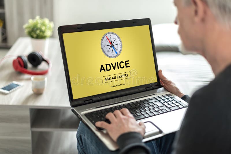 Advice Concept on a Laptop Screen Stock Image - Image of advisor ...