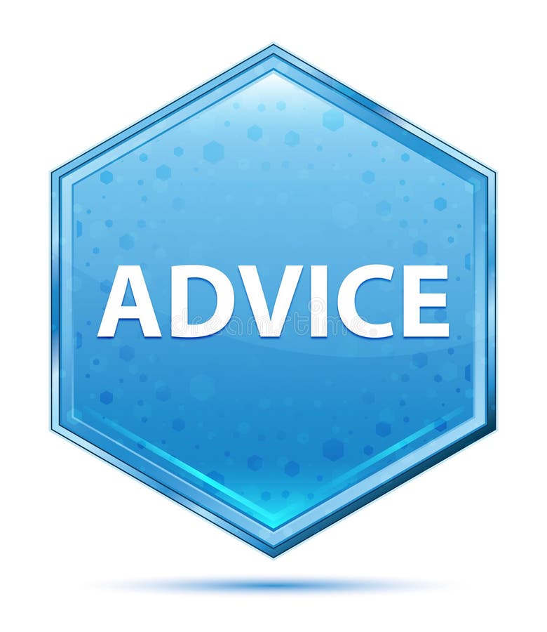 Advice Crystal Blue Hexagon Button Stock Illustration - Illustration of ...