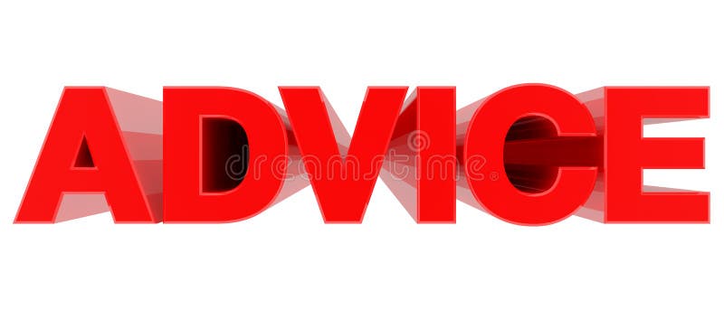 ADVICE Word Isolated on White Background 3d Rendering Stock ...