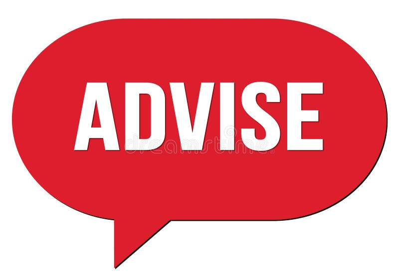 ADVISE Text Written in a Red Speech Bubble Stock Illustration ...