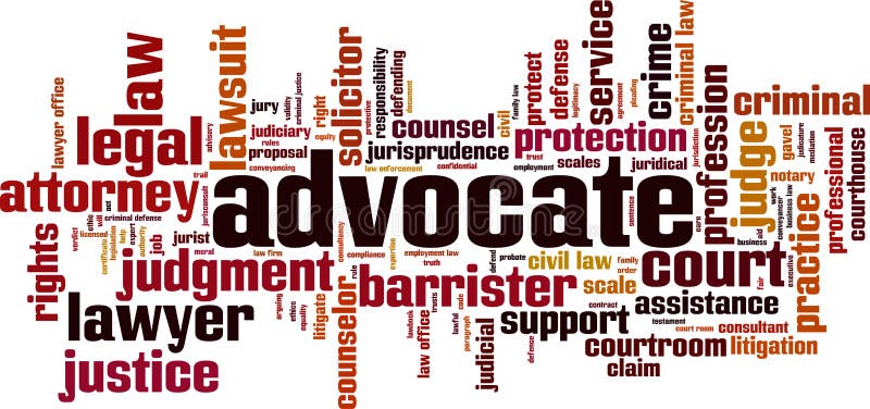 Advocate word cloud stock vector. Illustration of barrister - 176401279