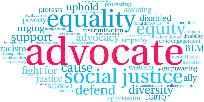 Advocate Word Cloud stock vector. Illustration of empathy - 208070537