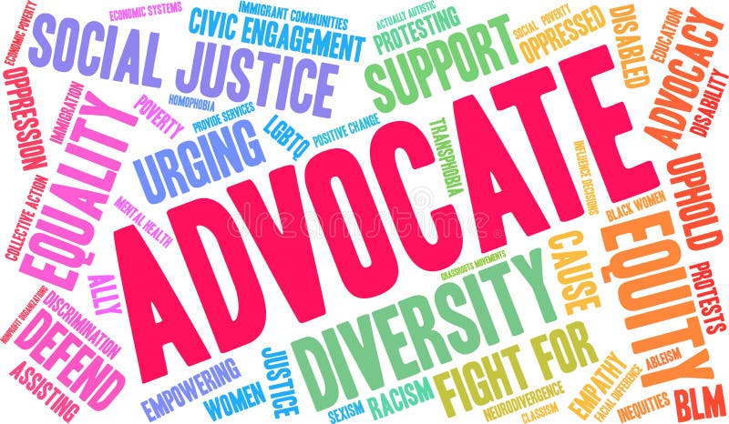 Advocate Word Cloud stock vector. Illustration of advocacy - 208070540