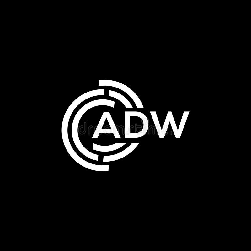 ADW Letter Logo Design on Black Background. ADW Creative Initials ...