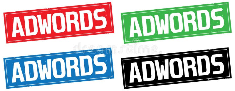 ADWORDS Text Written on Blue Rectangle Stamp Stock Illustration ...