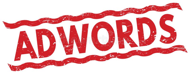 ADWORDS Text Written on Blue Rectangle Stamp Stock Illustration ...