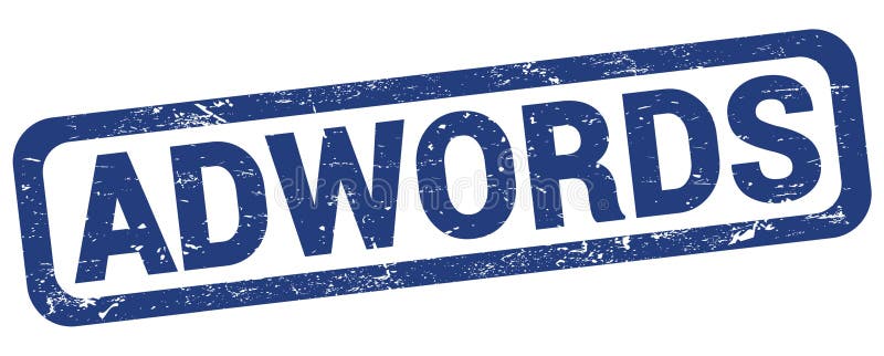 ADWORDS Text Written on Blue Rectangle Stamp Stock Illustration ...