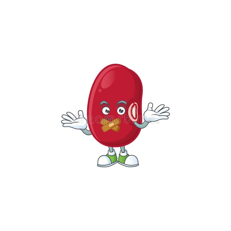 Adzuki Beans Cartoon Character Style with Silent Gesture Stock Vector ...