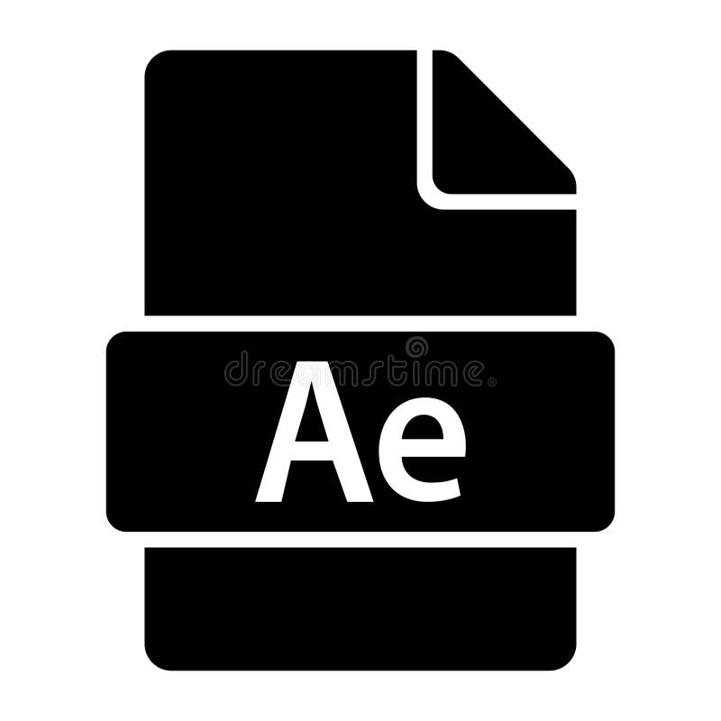 Ae File Format Icon stock vector. Illustration of vector - 274593665
