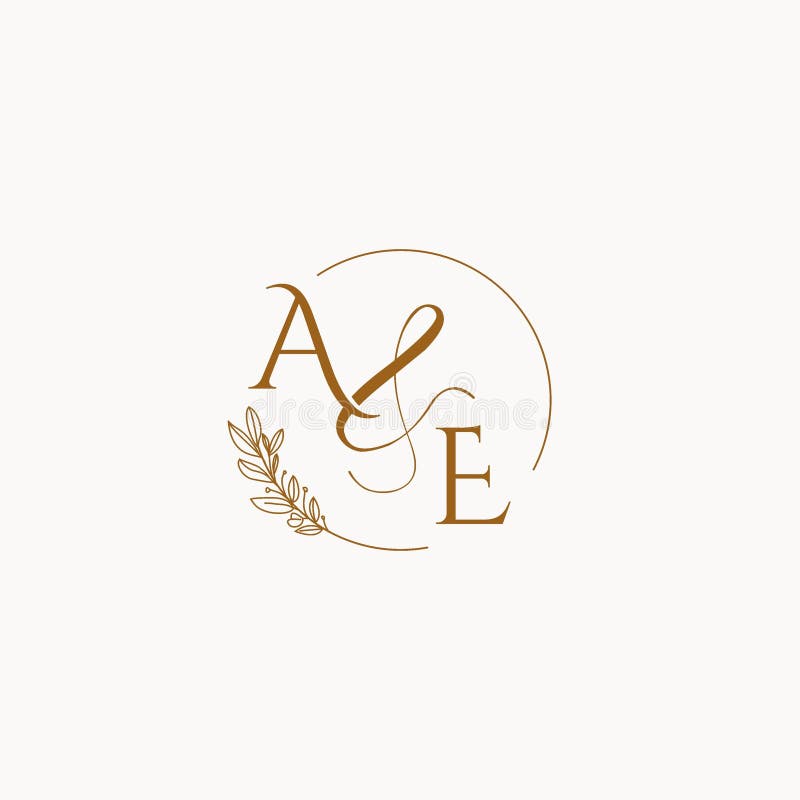 AE Initial Wedding Monogram Logo Stock Vector - Illustration of elegant ...
