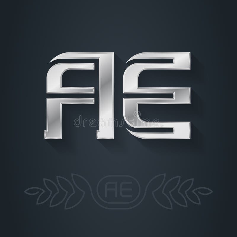 AE - Metallic 3d Icon or Logotype Template. a and E - Initials or ...