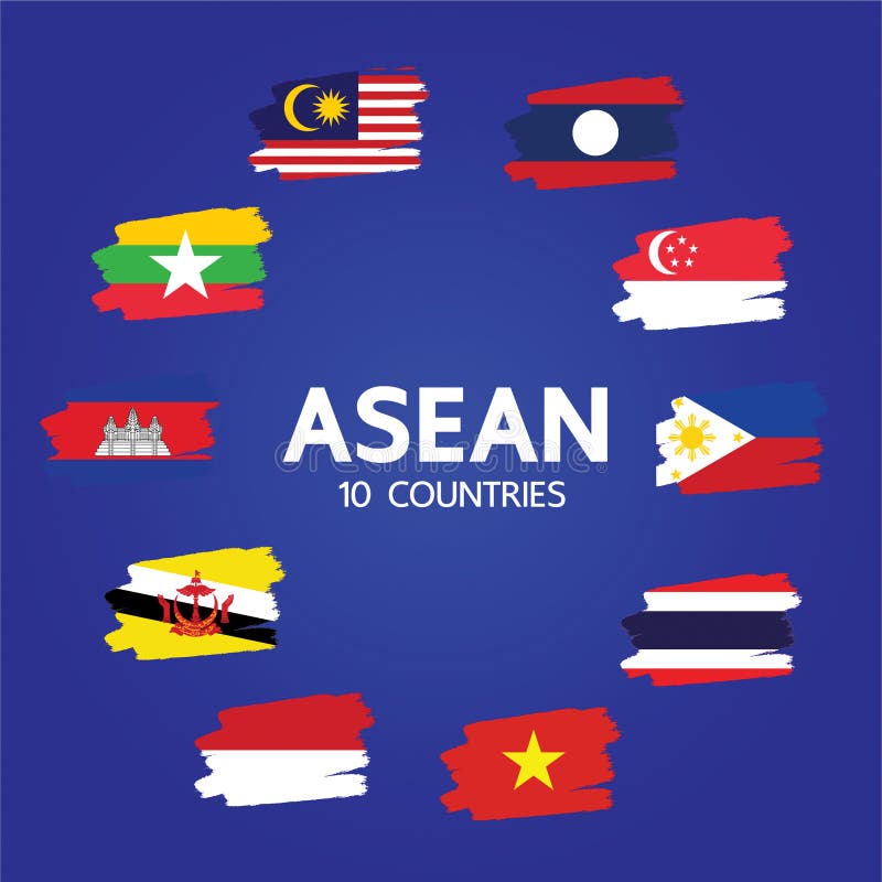 Aec Asean Economic Community Flag Symbols Flag Of Asean Association Of