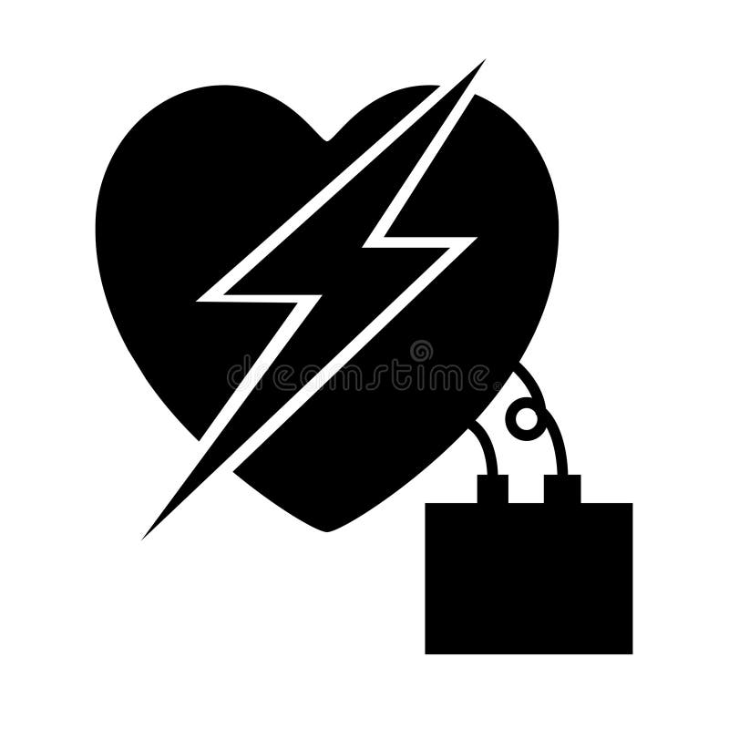 AED Automated External Defibrillator Black Icon,Vector Illustration ...