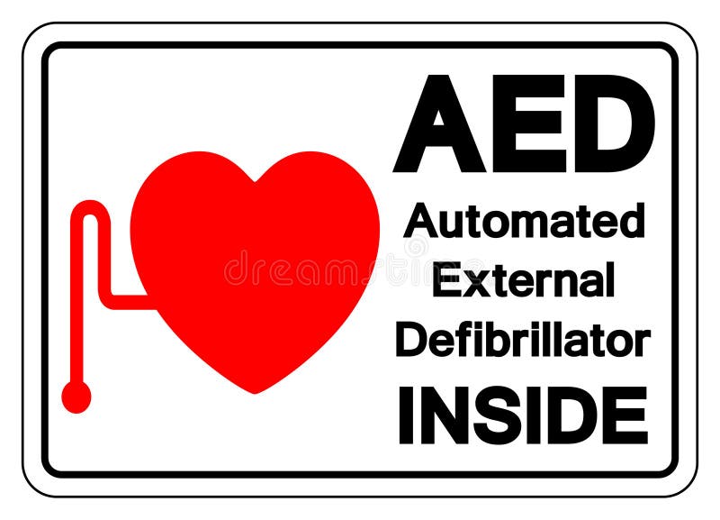 AED Automated External Defibrillator Inside Symbol Sign, Vector ...