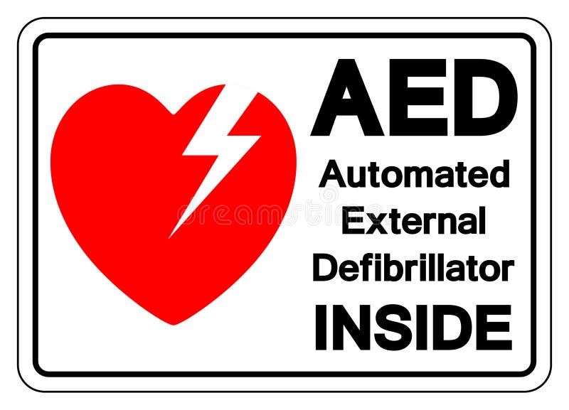 AED Automated External Defibrillator Inside Symbol Sign, Vector ...