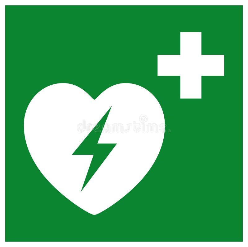 AED Automated External Defibrillator Symbol Sign, Vector Illustration ...