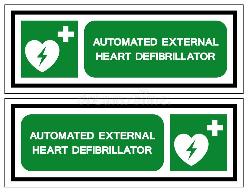 AED Automated External Defibrillator Symbol Sign, Vector Illustration ...