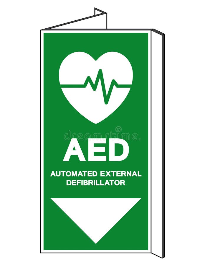 AED Automated External Defibrillator Symbol Sign, Vector Illustration ...