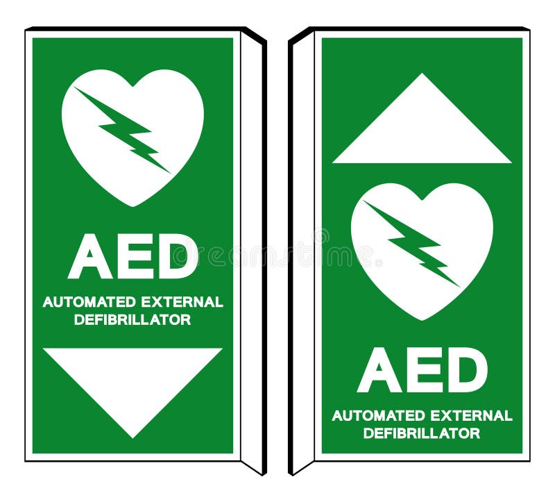 AED Automated External Defibrillator Symbol Sign, Vector Illustration ...