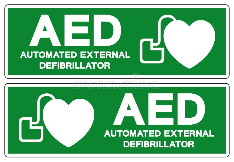 AED Automated External Defibrillator Symbol Sign, Vector Illustration ...