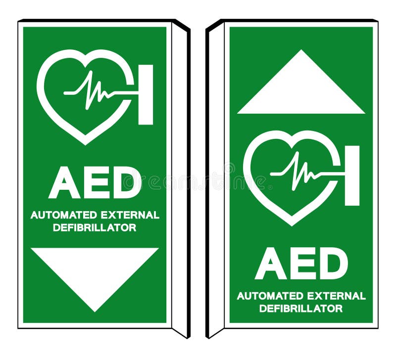 AED Automated External Defibrillator Symbol Sign, Vector Illustration ...