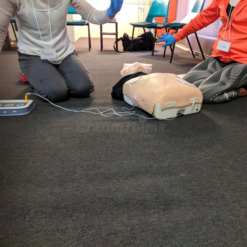 AED CPR Training editorial stock image. Image of external - 128083464