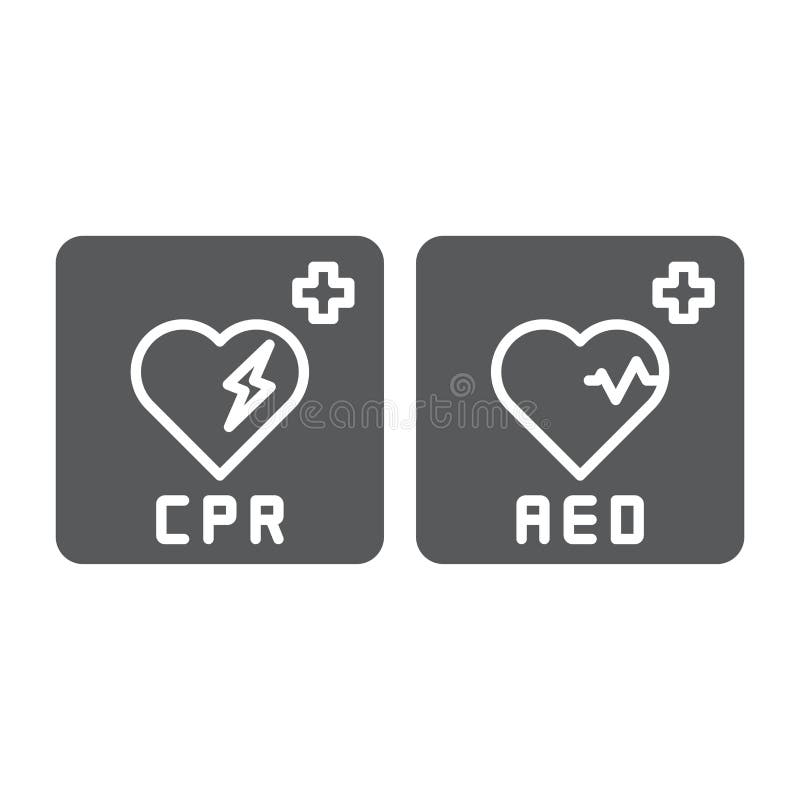 AED Emergency Defibrillator, AED AID CPR, Vector Icon Symbol Isolated ...