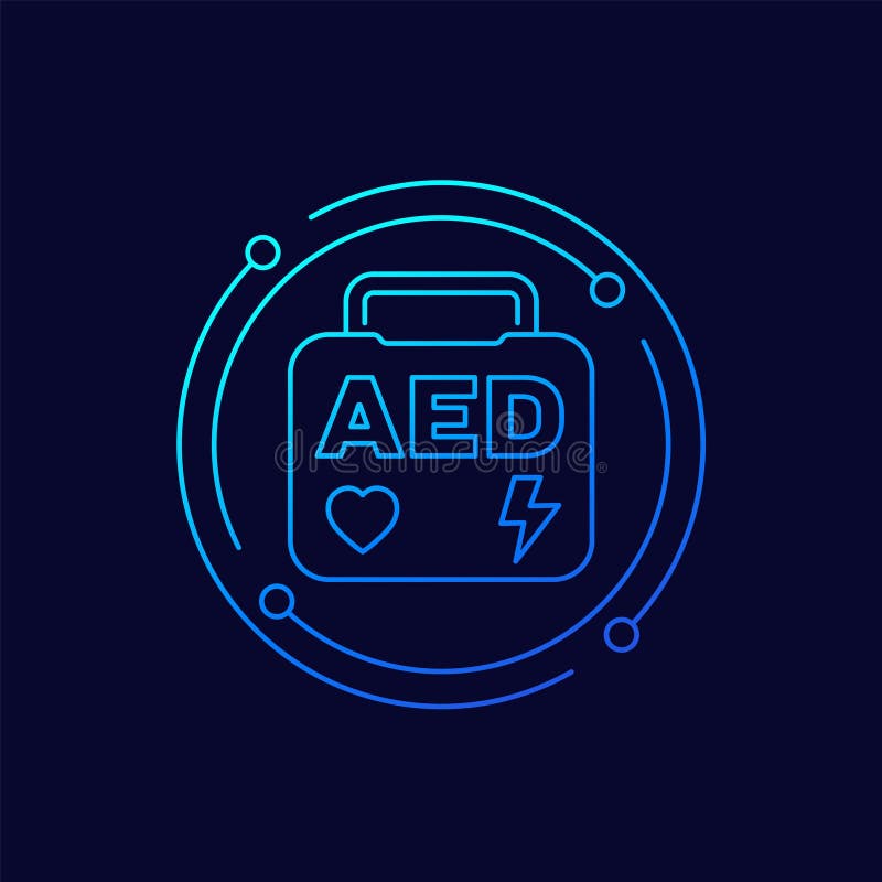 AED Icon, Automated External Defibrillator Bag Stock Illustration ...