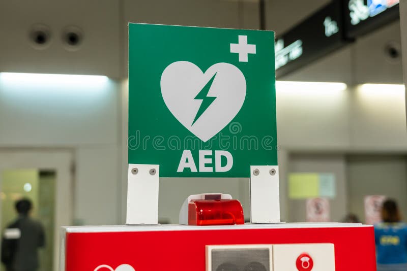 AED sign stock image. Image of fibrillation, cardiopulmonary - 168991159