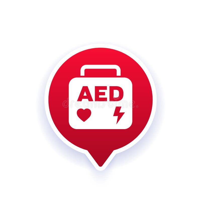 AED Vector Icon, Automated External Defibrillator Stock Illustration ...