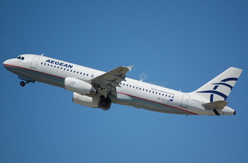 Aegan Airbus 320 editorial stock image. Image of landing - 14167879