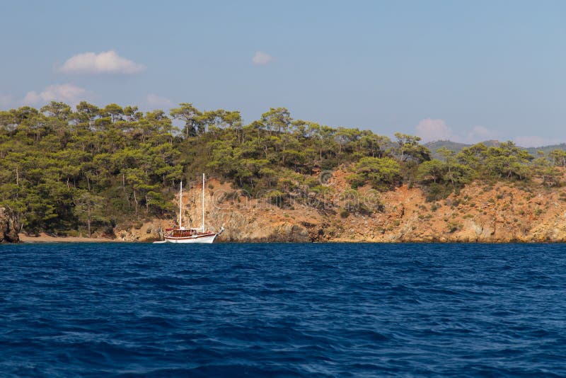 Aegean Coast stock photo. Image of blue, boat, resort - 44081832