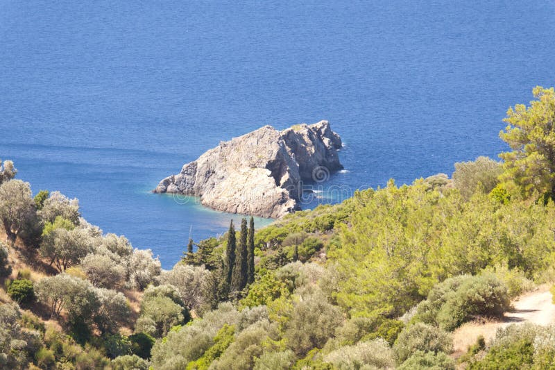 Aegean in Samos stock photo. Image of mountains, peak - 37115474