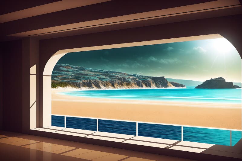 Aegean sea, concept art stock illustration. Illustration of morning ...