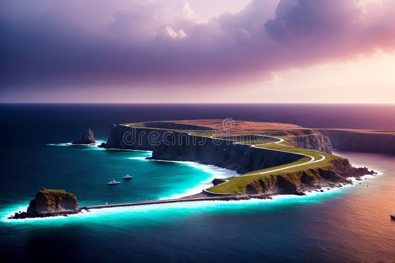 Aegean sea, concept art stock illustration. Illustration of horizon ...