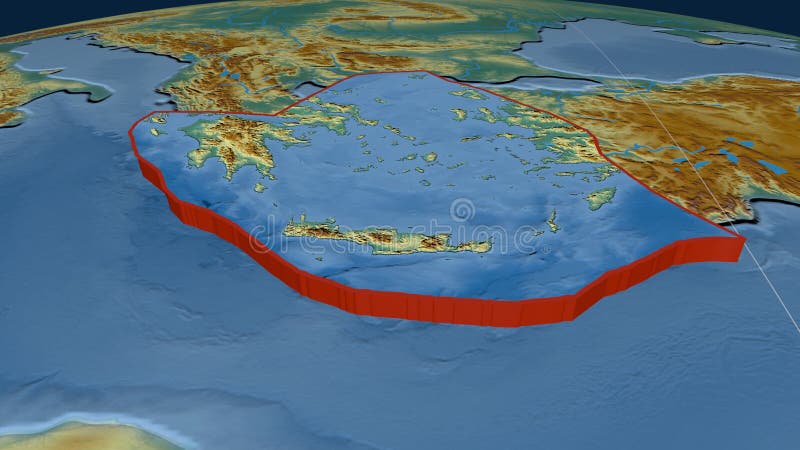 Aegean Sea Plate Extruded - Relief Stock Illustration - Illustration of ...