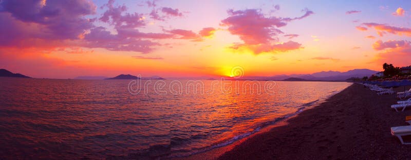 The Aegean sea sunset stock image. Image of twilight - 30926887