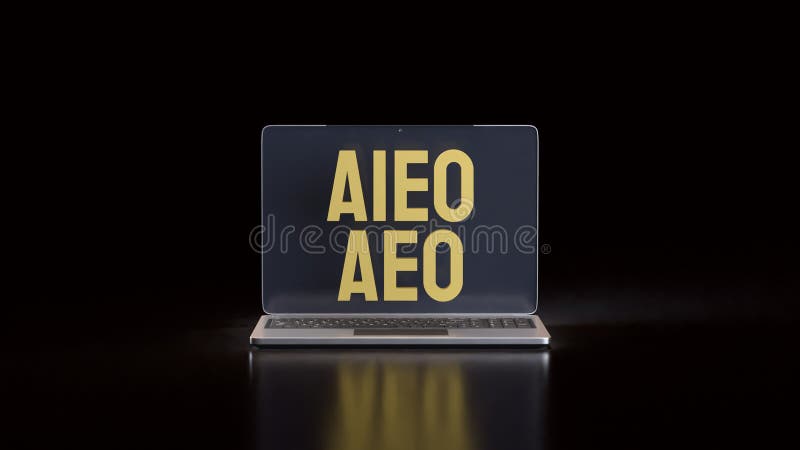 The AEO and AIEO on Notebook for Technology Concept 3d Rendering Stock ...