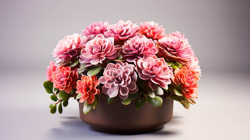 Aeonium Plant on a Pot on White Background Stock Photo - Image of ...