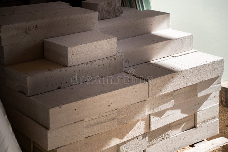 Aerated Concrete Bricks Delivered To the Construction Site. Universal ...
