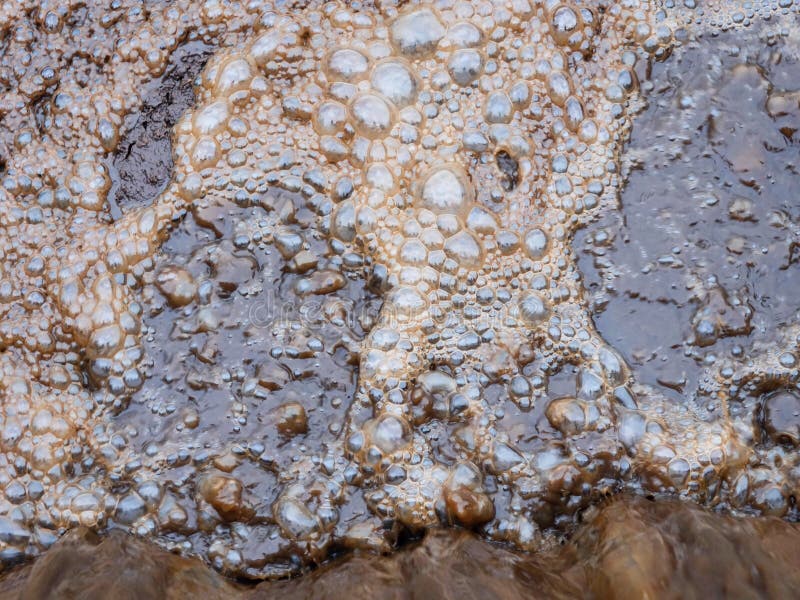 Aeration of Wastewater Treatment Plant Create Foam Stock Photo - Image ...