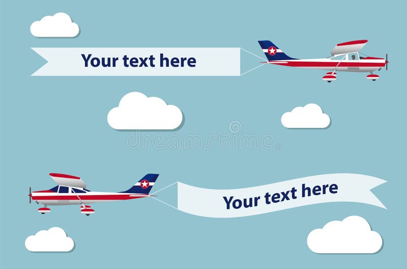 Aereo con striscione illustrazione vettoriale. Illustrazione di ...