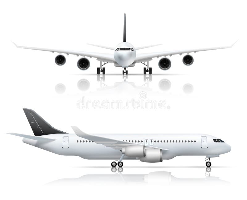 Aereo Di Linea Front Side Realistic View Illustrazione Vettoriale ...