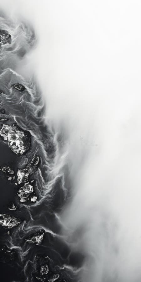Aerial Abstractions: Captivating Black and White River Splashes Stock ... Aerial Abstractions: Captivating Black and White River Splashes Stock ...