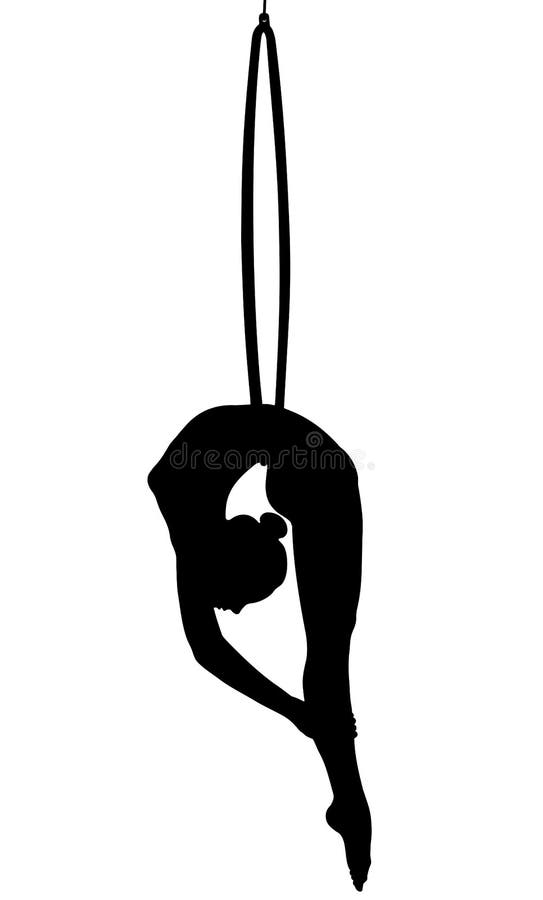 Aerial Acrobat in the Ring. Stock Vector - Illustration of hoop, aerial ...